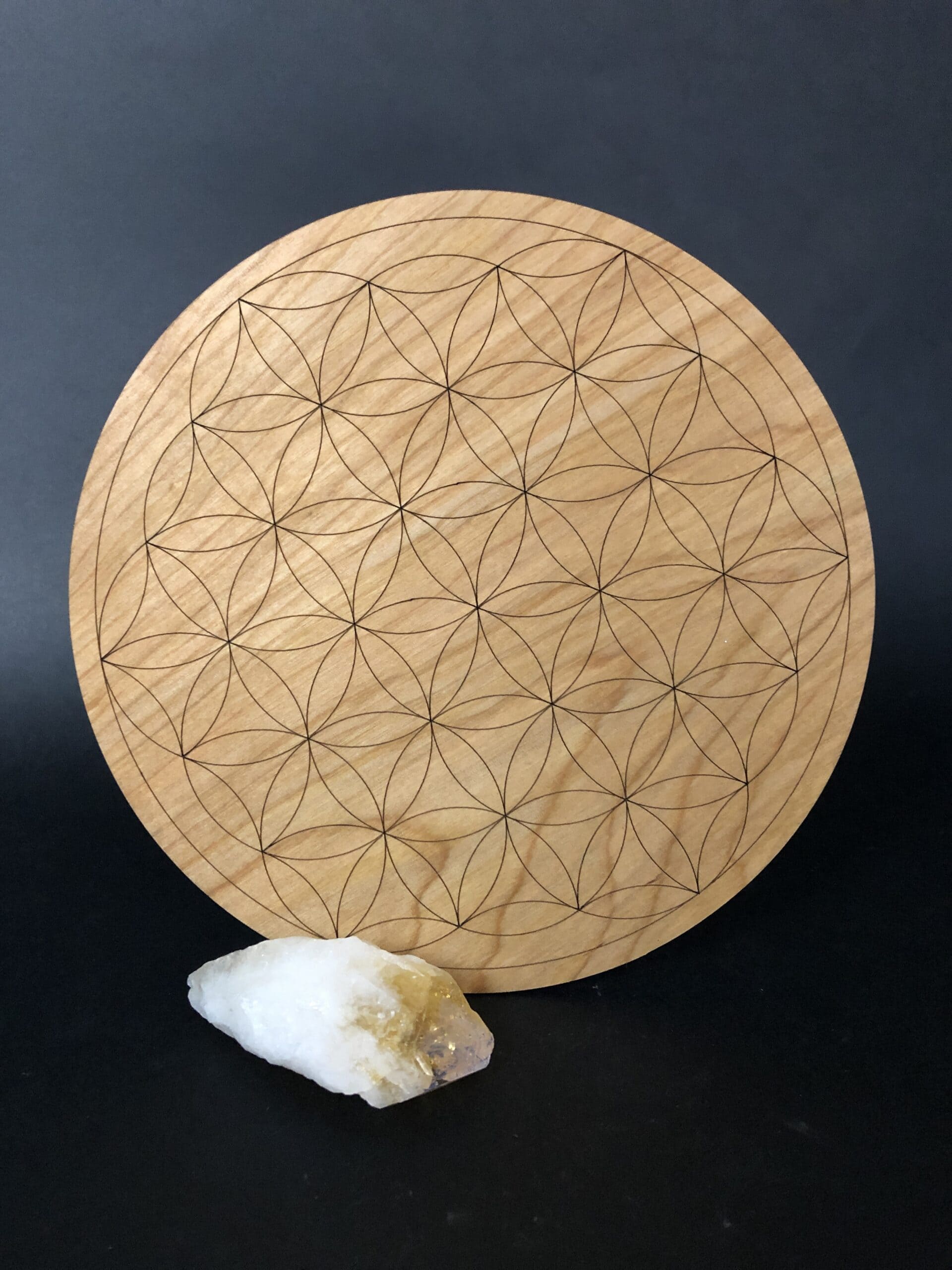 Flower of Life Wooden Crystal Grid Template - Hozho Healing